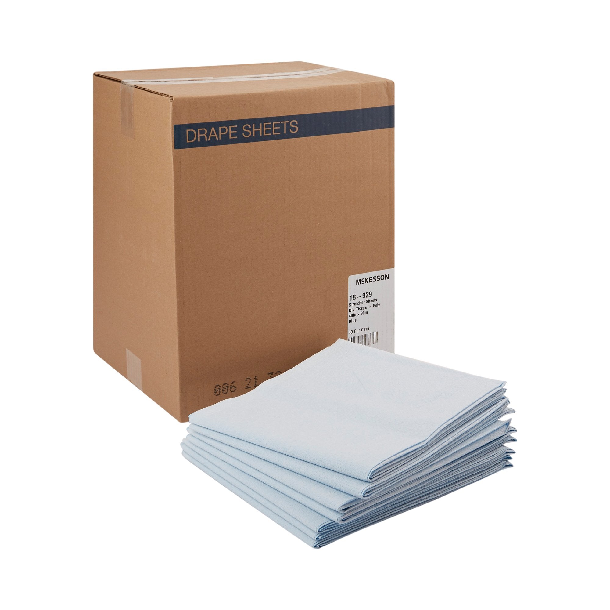 Stretcher Sheet McKesson Flat Sheet 40 W X 90 L Inch Blue Tissue / Pol ...